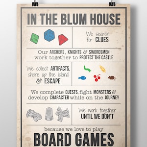 Printable Custom Parchment Style Board Game Wall Art~personalized Table ...