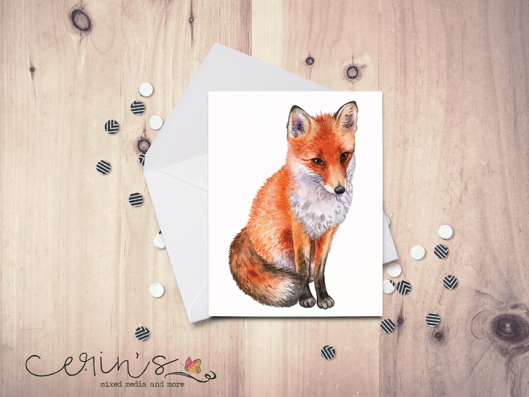 Watercolor Fox Card~woodland Animal Note Cards~furry Woodland Friend ...
