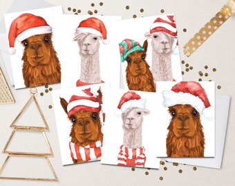 Llama Card Christmas - Etsy