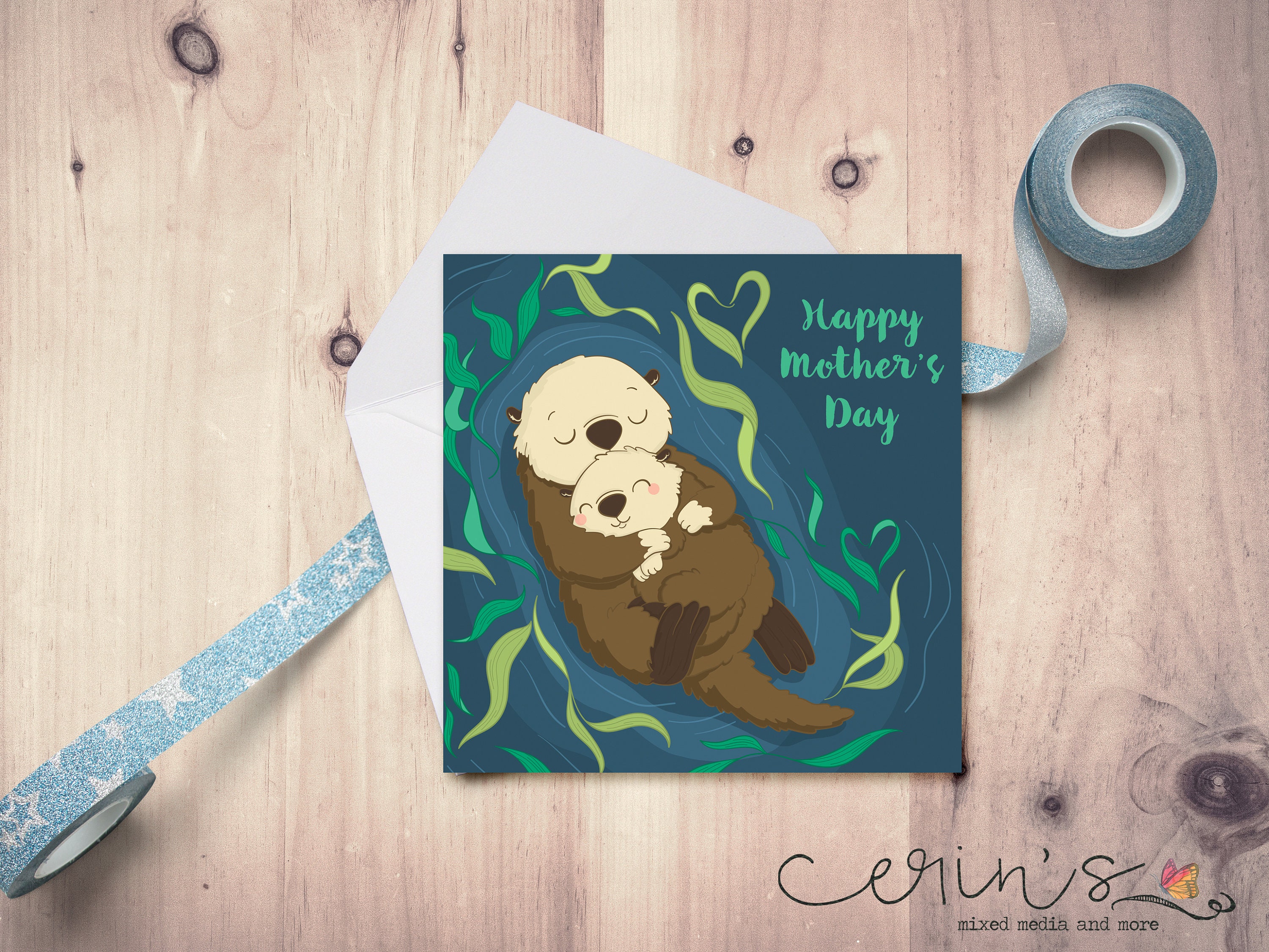 Otter Mother's Day Cardmama and Baby Otter - Etsy