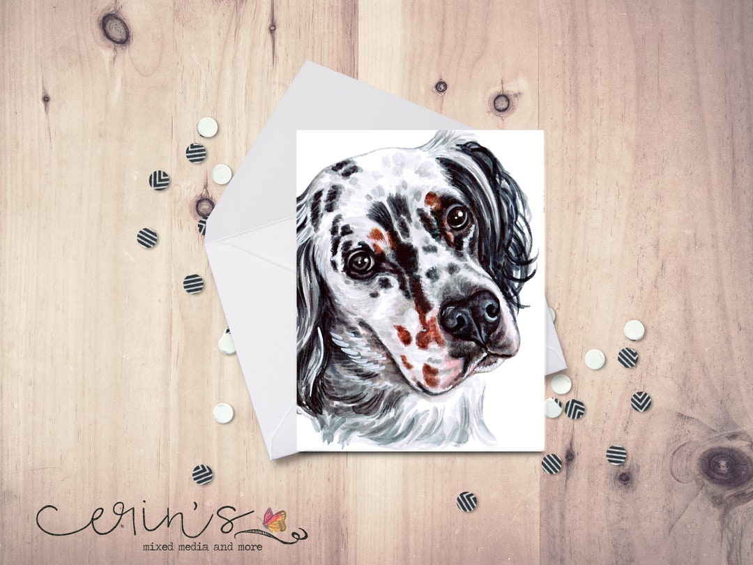 English Setter Note Card~blank Watercolor Dog Notecards~canine ...