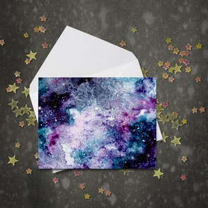 Galaxy Mixed Set Watercolor Notecards~painted Night Sky Scenery Cards ...