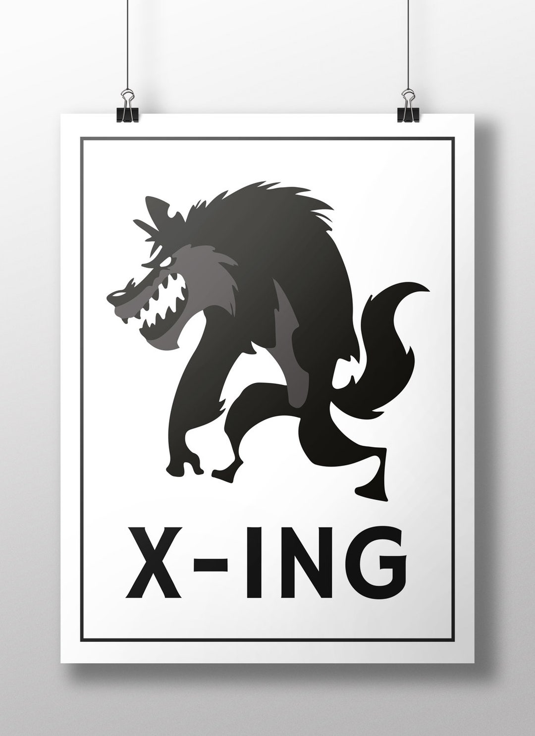Werewolf Crossing Warning Sign~werewolf X-ing Poster~werewolf Metal ...