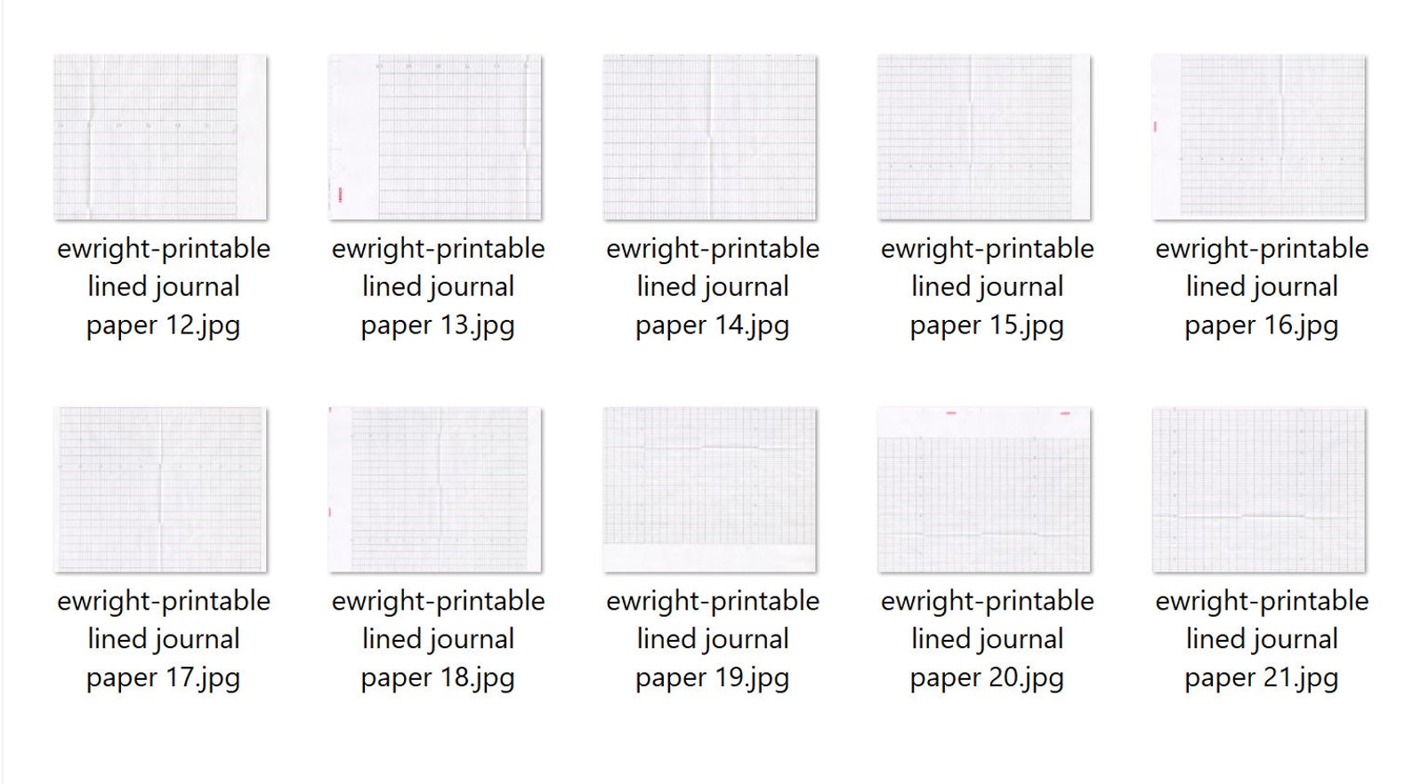 Printable White Ledger Papers~junk Journal Printable Pages~print Your ...