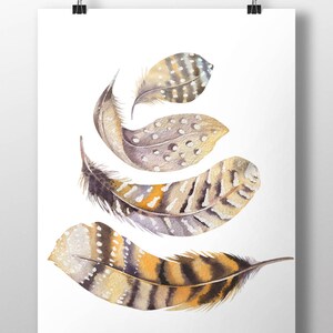 Three Feather Stack Posters~boho Style Canvas Collection~bohemian ...