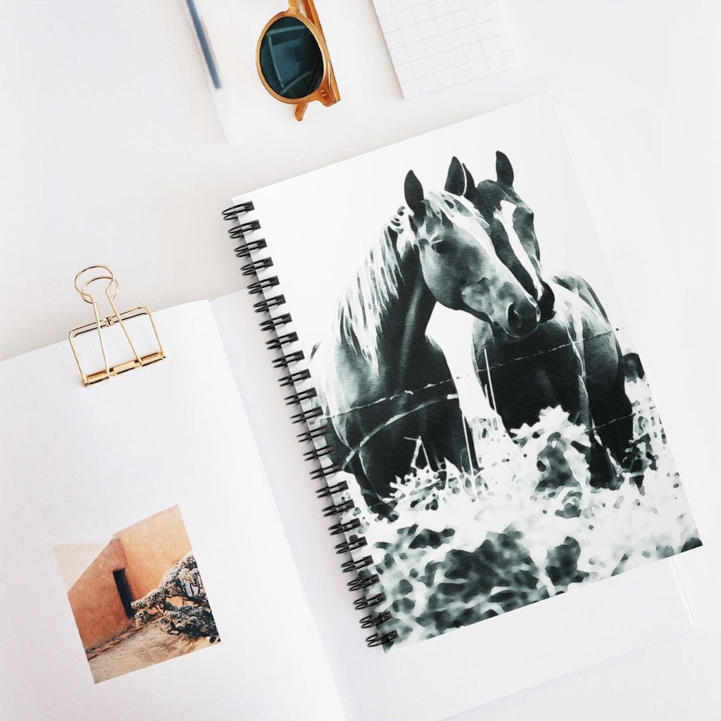 Watercolor Horses Lined Spiral Notebook~western Ruled Journal~gift for ...