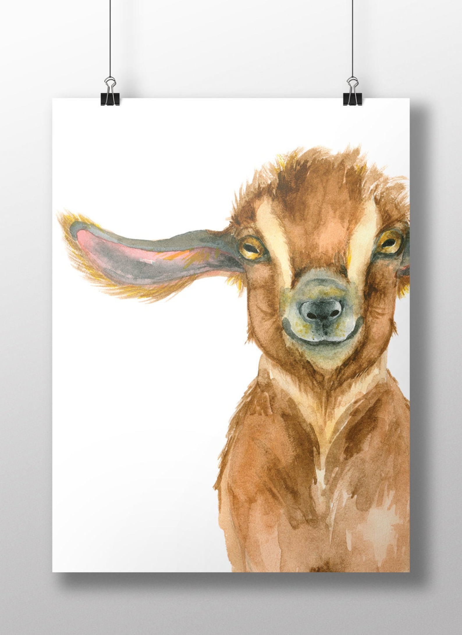Watercolor Baby Goat Printbaby Farm Animals Farmhouse Art - Etsy