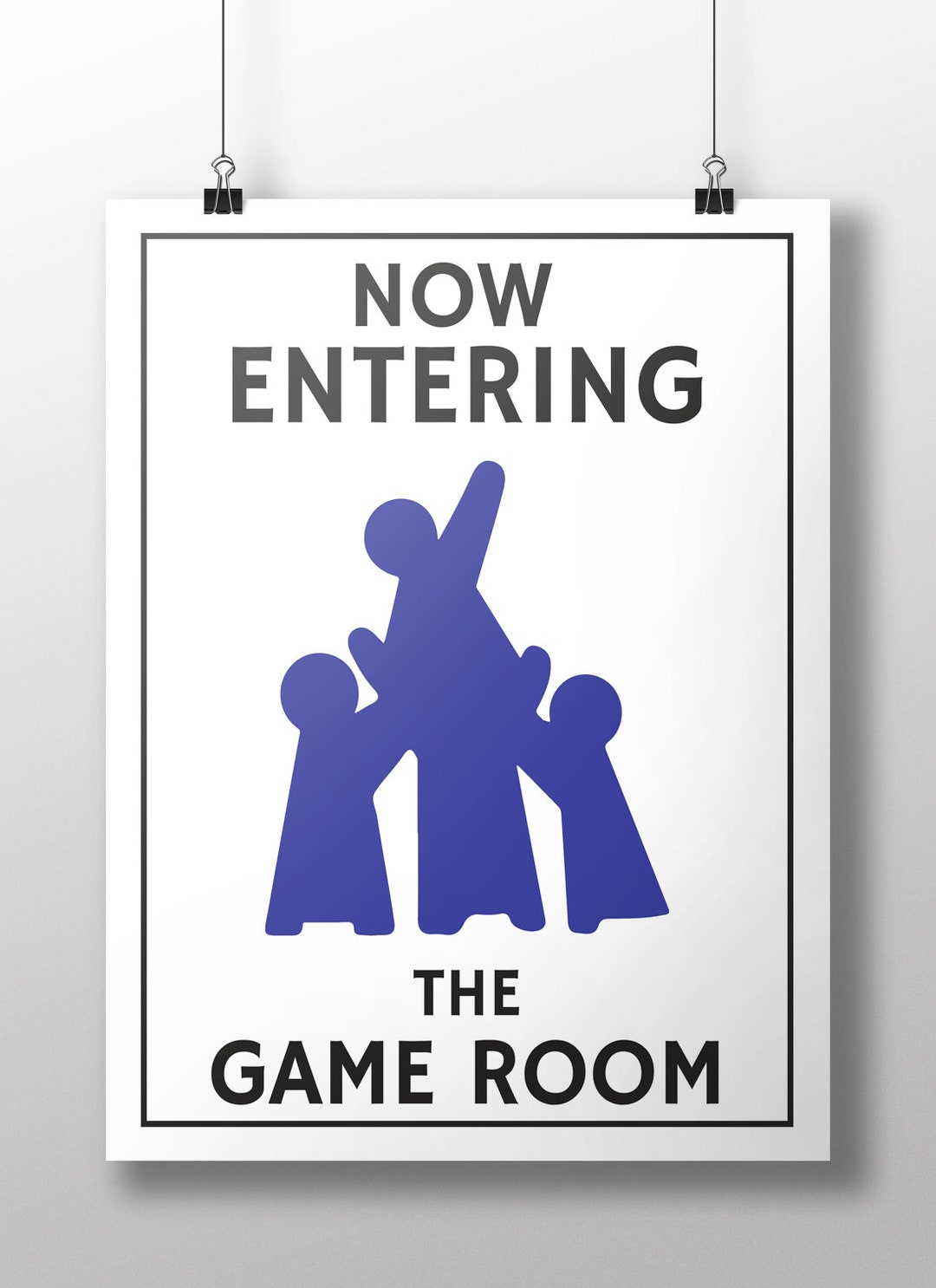 Game Room Warning Sign~now Entering the Game Room Colored Poster~board ...