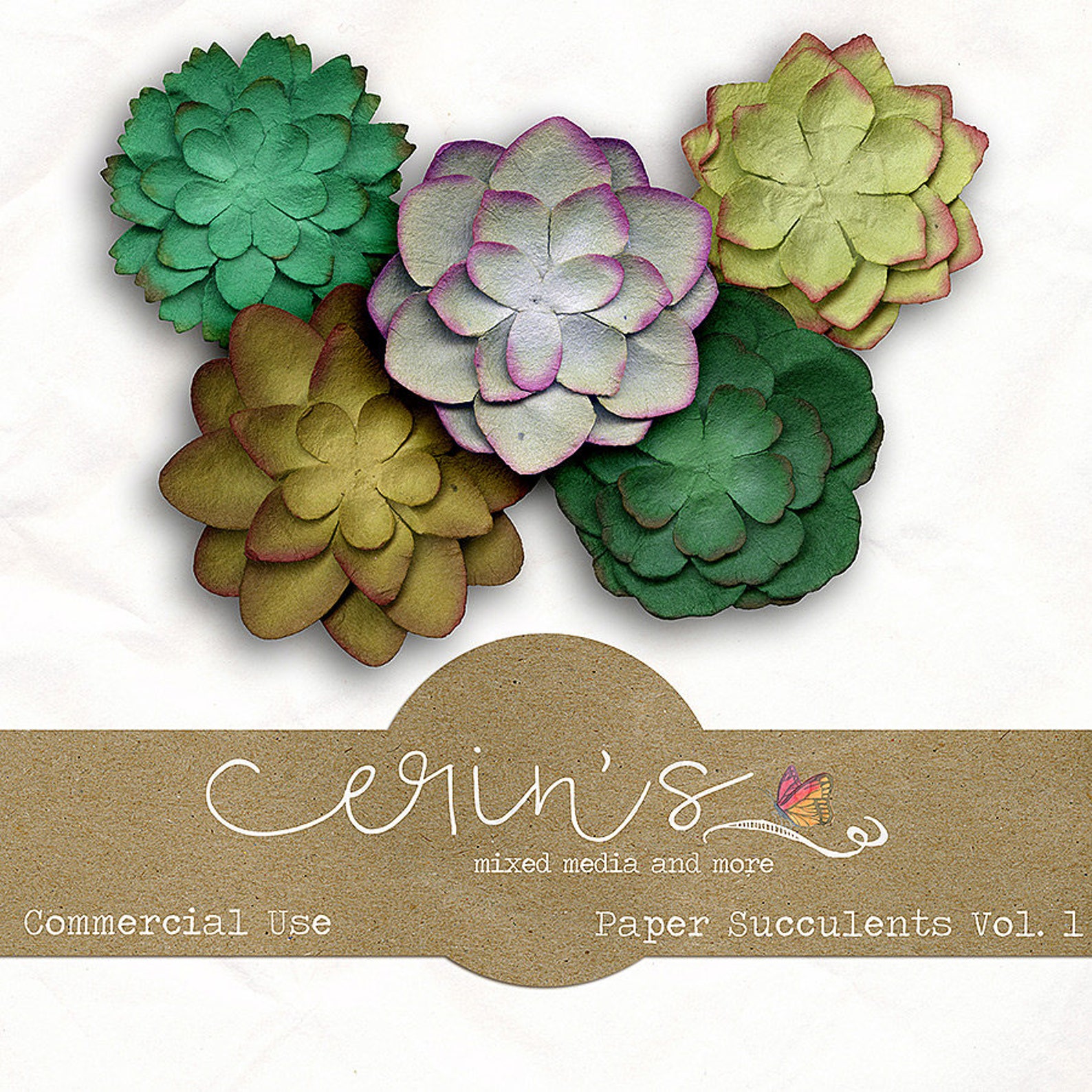 Digital Succulents Vol.1realistic Paper Flower - Etsy