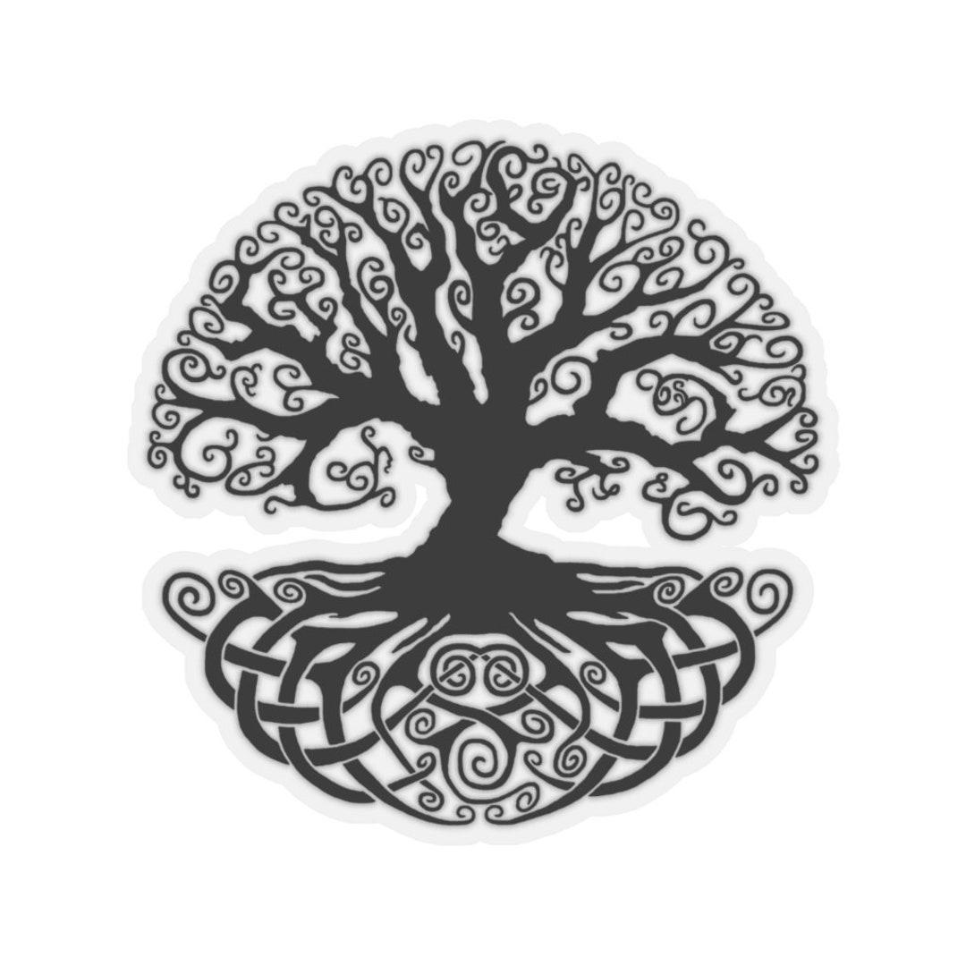 Dark Gray Tree of Life Stickerceltic Knot Tree Kiss-cut Decalwater ...