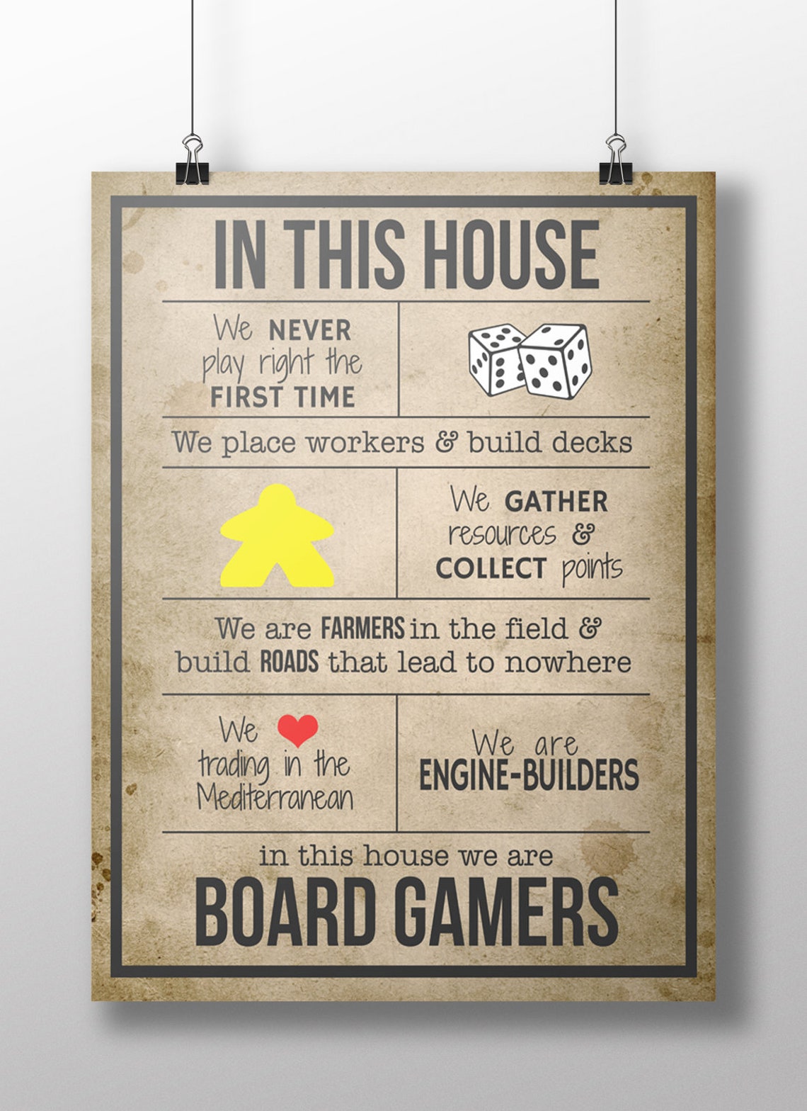 Printable Custom Vintage Style Board Game Wall - Etsy