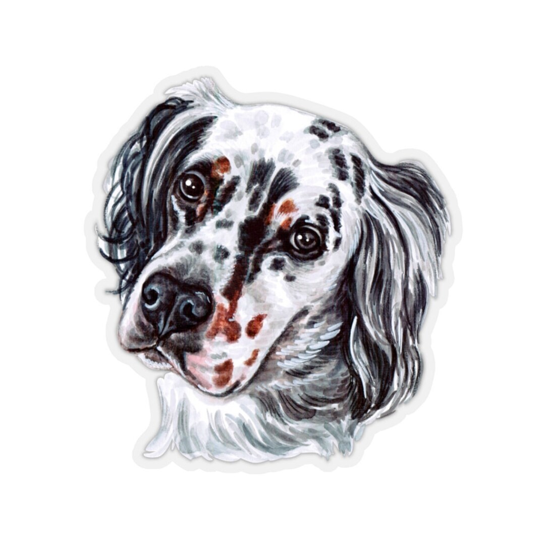 English Setter Sticker~hand Drawn Dogs Kiss-cut Decal~pretty Pet ...