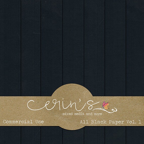 All Black Paper Pack Commercial Use Digital Paper JPG | Etsy