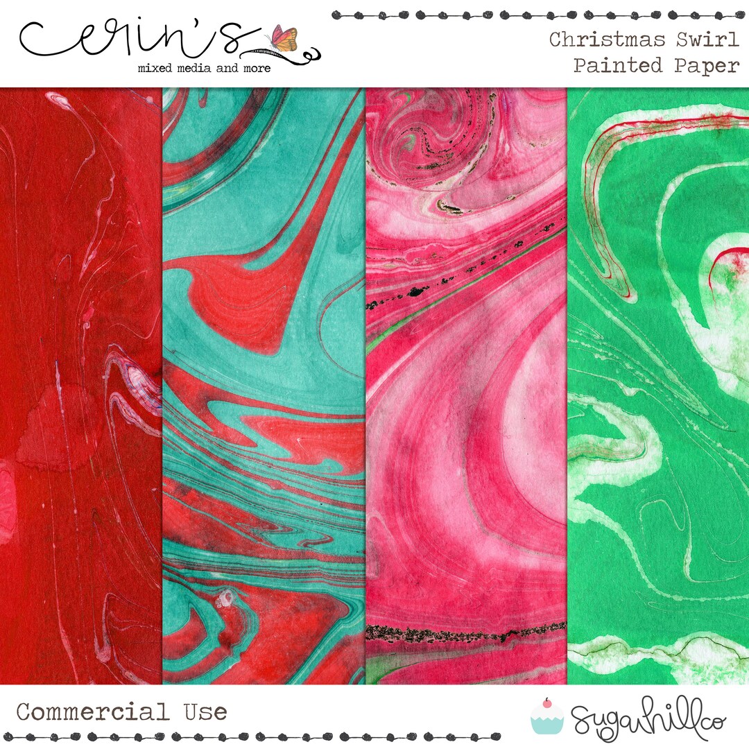 Weihnachten Swirl Painted Papers ~ handgemaltes digitales Scrapbooking ...