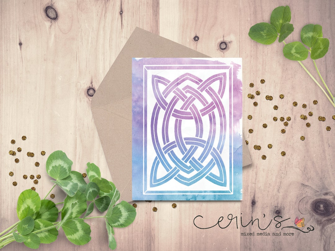 Blank Celtic Card~celtic Knot Card~watercolor Celtic Card~knotwork ...