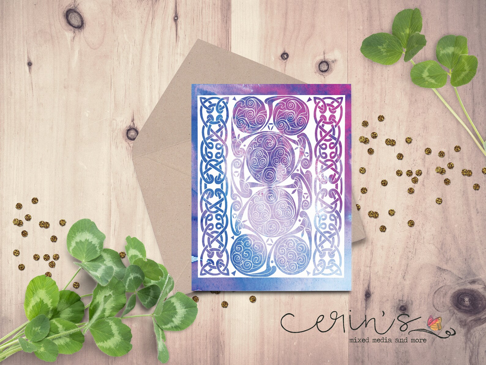 Celtic Watercolor Card Setceltic Note Cardblank Greeting - Etsy