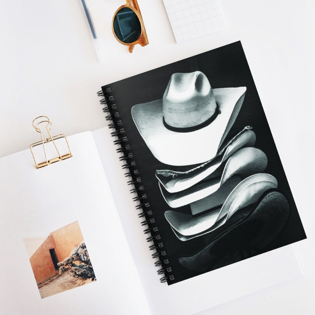 Watercolor Cowboy Hats Lined Spiral Notebook~western Ruled Journal~gift ...