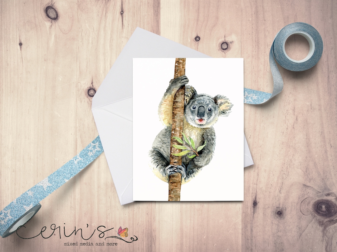 Watercolor Koala Card Set~animal Note Cards~recycled Paper Cards ...