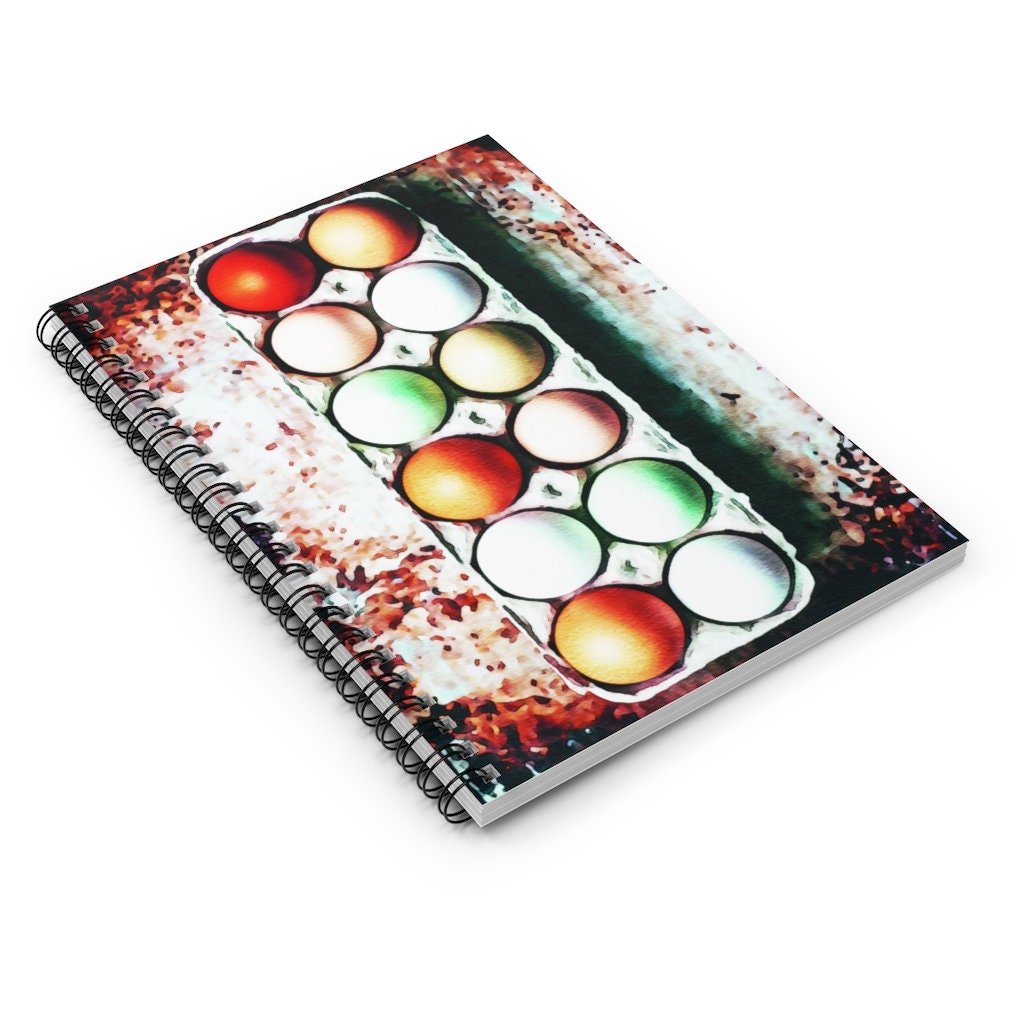 Watercolor Eggs Lined Spiral Notebookwestern Ruled - Etsy
