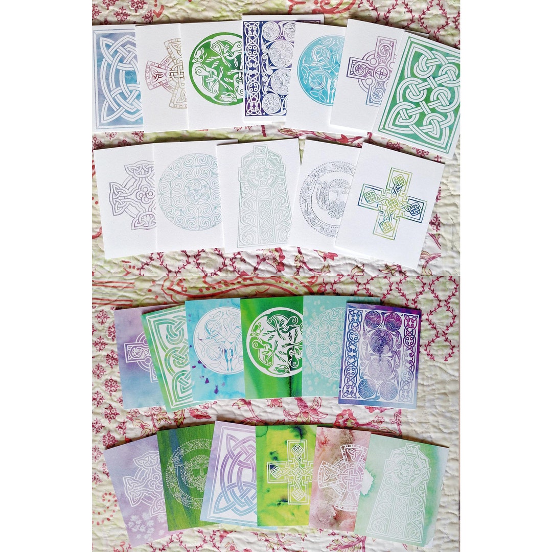 Mixed Celtic Note Card Set~blank Greeting Card~celtic Watercolor Cards ...