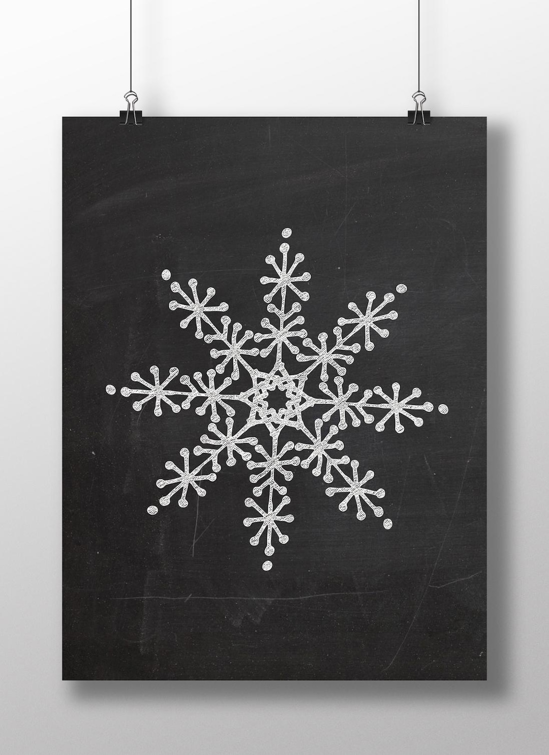 Snowflake 2 Chalkboard Christmas Print~family Christmas Canvas ...