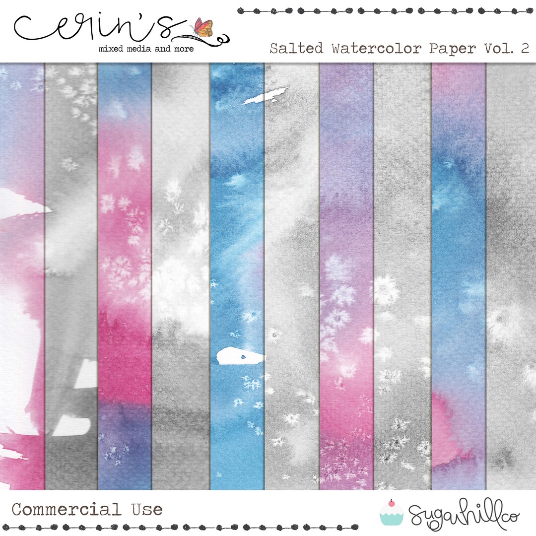 Digital Watercolor Paper~watercolor Texture~commercial Use~digital ...