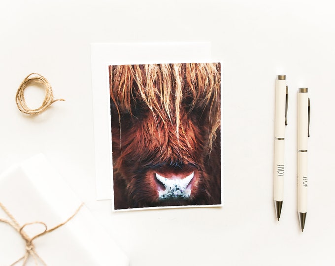 Highland Cow Note Card | Blank All Occasion Greeting Card | A2 ...