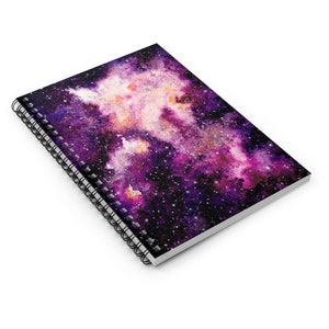 Pink Galaxy Spiral Notebook~ruled Line Space Journal~beautiful Night ...