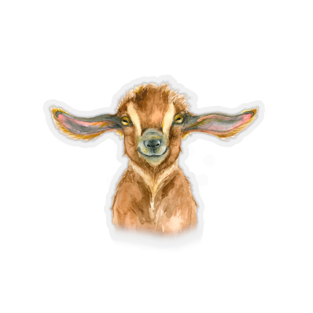 Baby Goat Sticker~watercolor Kiss-cut Laptop Decal~clear Back Sticker ...