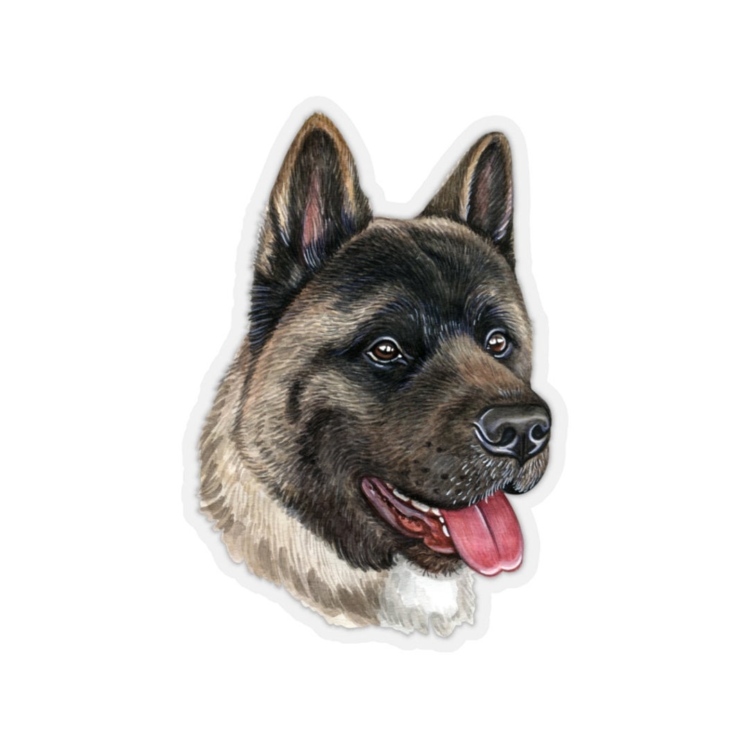 American Akita Sticker~hand Drawn Dogs Kiss-cut Decal~pretty Pet ...
