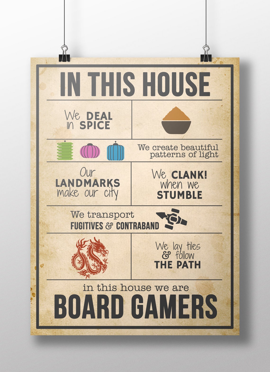 Printable Custom Vintage Style Board Game Wall - Etsy