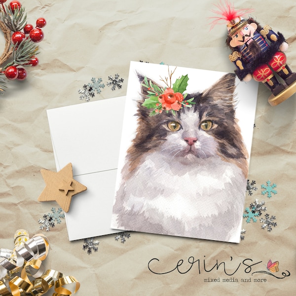 Cat Holiday Cards - Etsy