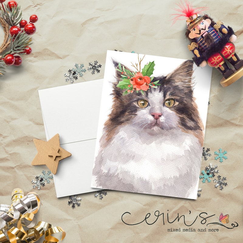 Cat Holiday Cards - Etsy