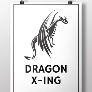 Black and White Dragon Crossing SignDragon Warning | Etsy