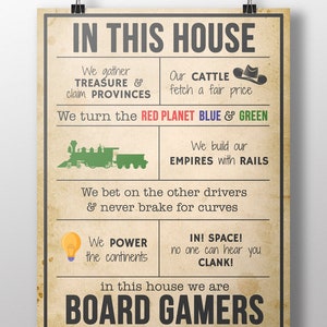 Printable Custom Vintage Style Board Game Wall Art~personalized Table ...