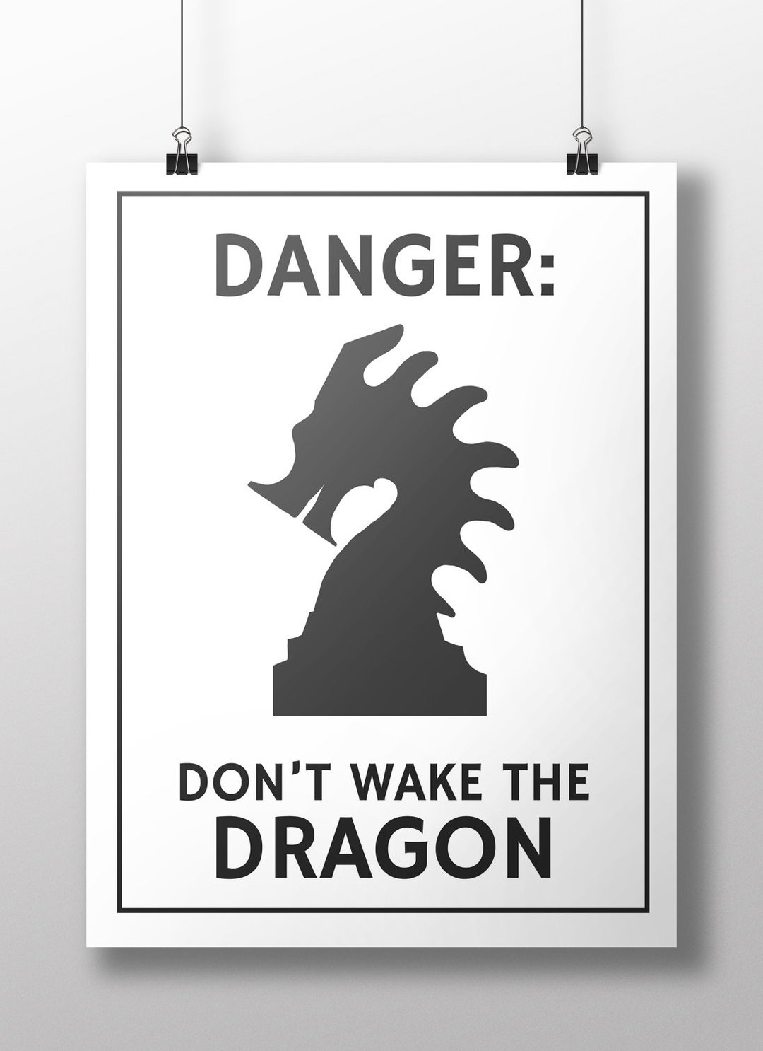 Don't Wake the Dragon Warning Sign~danger Dragons Sign~geeky Warning ...