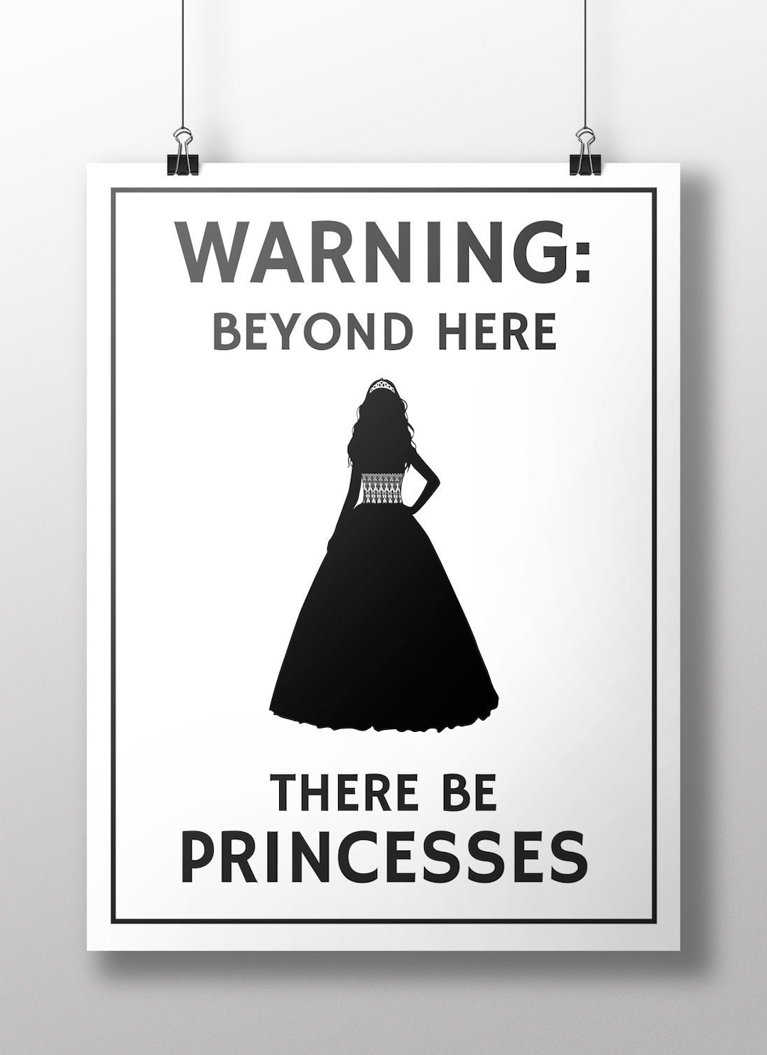 Princess Warning Sign~beyond Here There Be Princesses Canvas ...