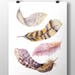 Three Feather Stack Postersboho Style Canvas Collectionbohemian ...