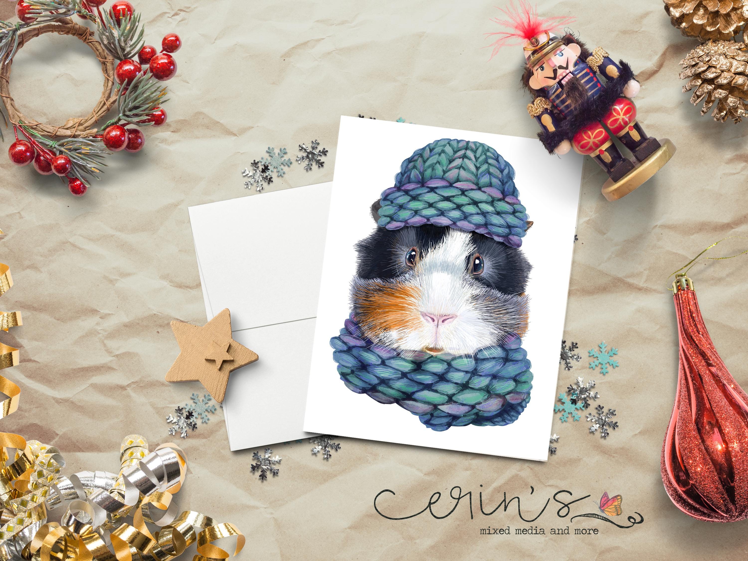 Winter Guinea Pigs Mixed Note Card Set 8 Cards With Envelopes - Etsy