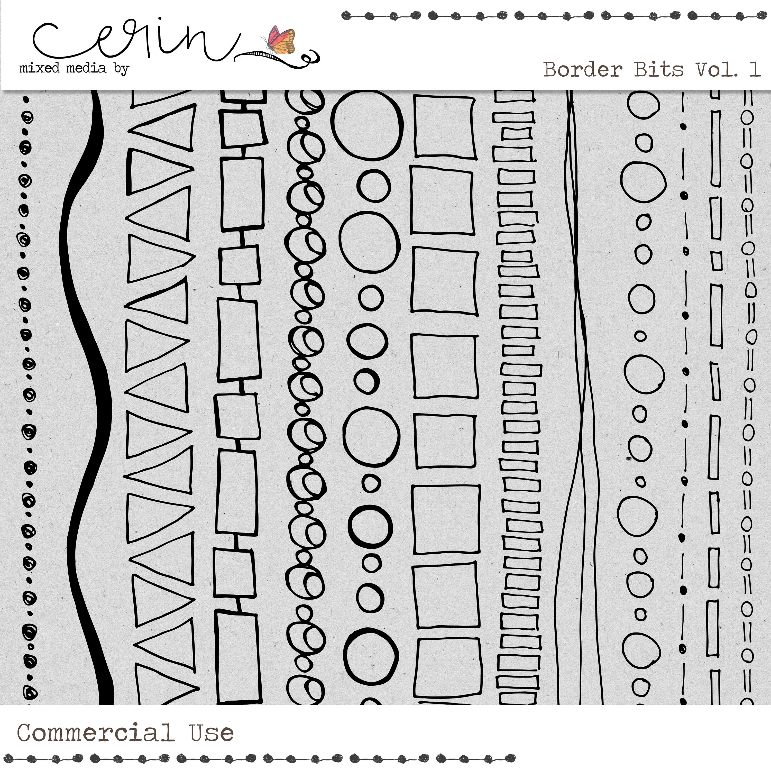 Doodled Borders~digital Doodled Borders~ink Borders~commercial Use ...