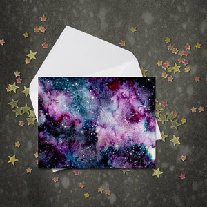 Galaxy Mixed Set Watercolor Notecards~painted Night Sky Scenery Cards ...