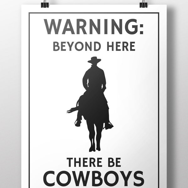 Cowboy Warning Sign - Etsy