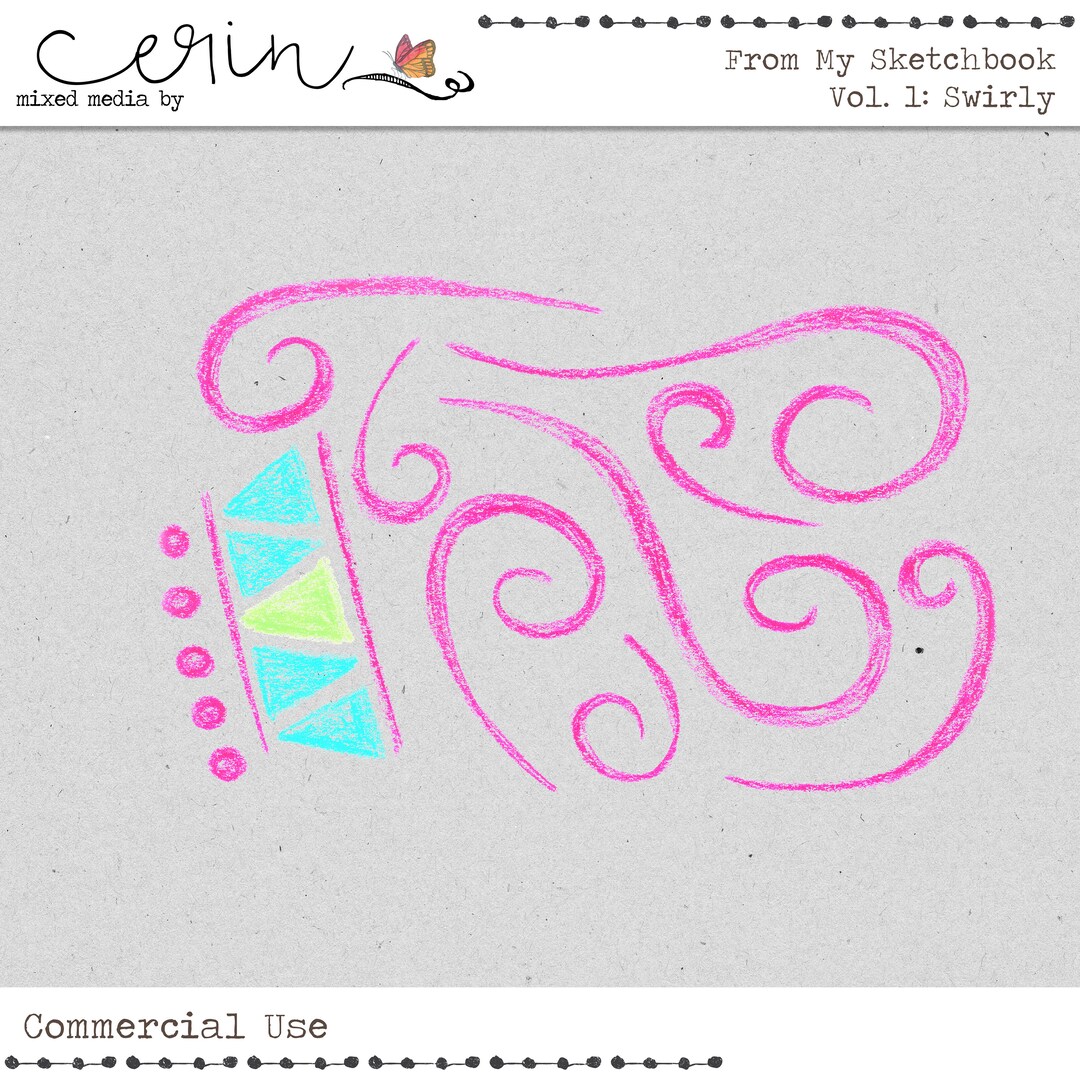 Digital Doodled Swirls From My Sketchbook~doodle Scrapbook and Digital ...