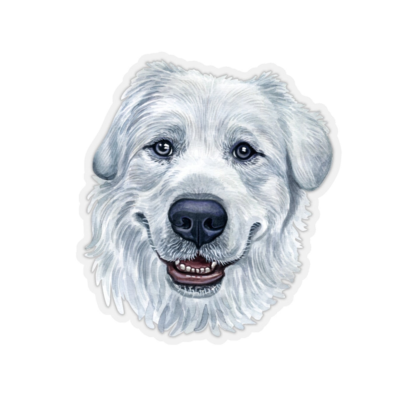 Great Pyrenees Sticker~hand Drawn Dogs Kiss-cut Decal~pretty Pet ...