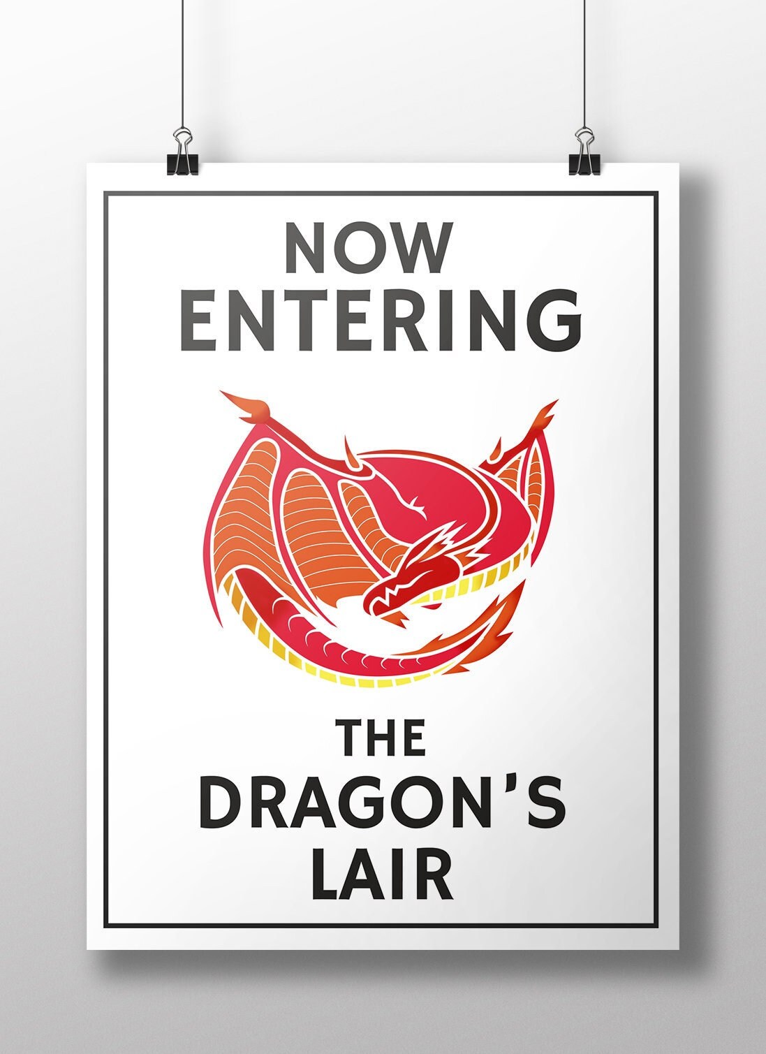 Dragon Lair Warning Signnow Entering the Dragon's Lair | Etsy