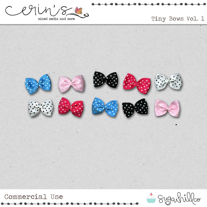 Teeny Tiny Digital Bows Volume 1commercial Use Scrapbooking - Etsy