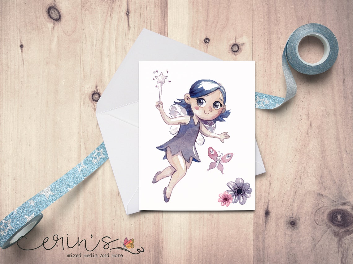 Fairy Mixed Set Notecards~watercolor Fairy Cards~fairy Party Invites ...