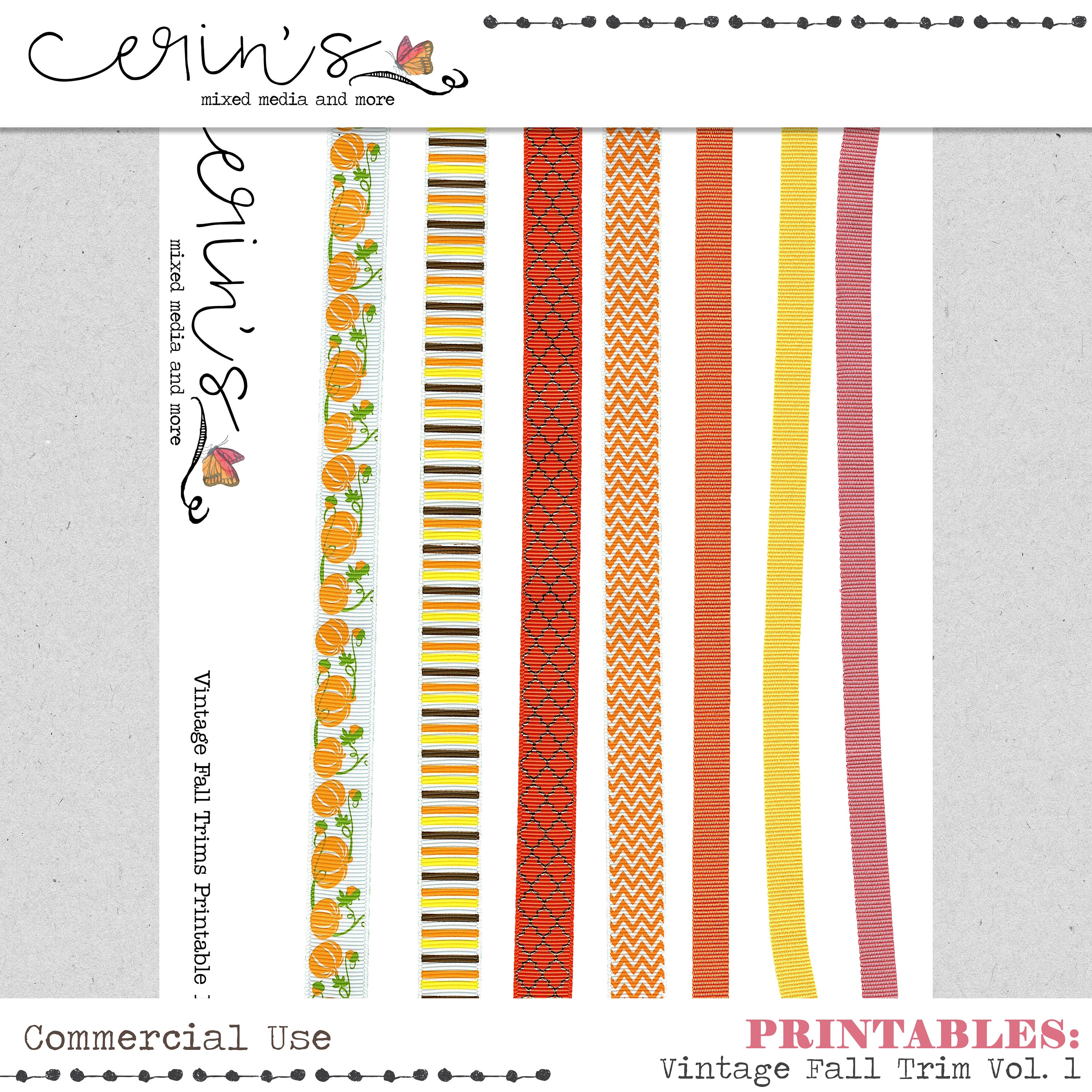 Materials Fall Trims Collage Sheet Printable~Junk Journal Trim Elements ...