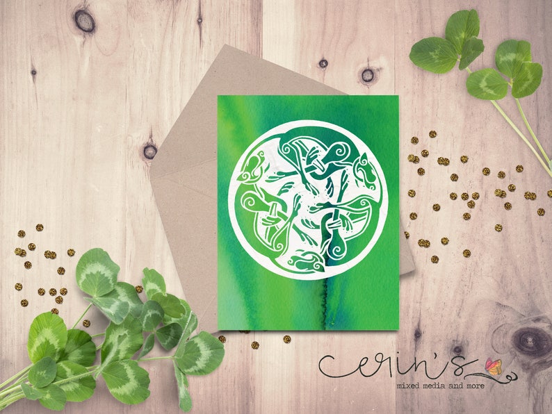 Celtic Watercolor Card Setceltic Note Cardblank Greeting - Etsy