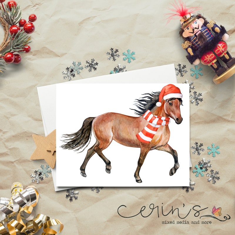 Horse Christmas Card - Etsy